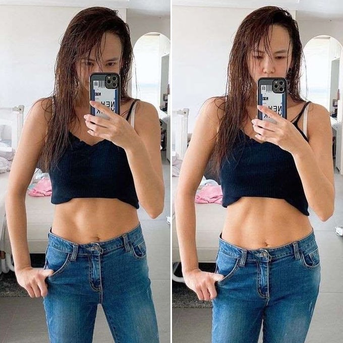 김지우, 168cm 52kg 몸매 인증…매끈 팔뚝+선명 복근 '눈길' - 머니투데이