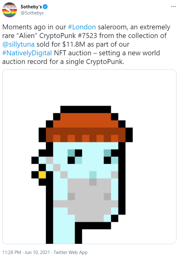 마스크 낀 '크립토펑크' 뭐길래…NFT 130억원에 팔렸다 - 머니투데이