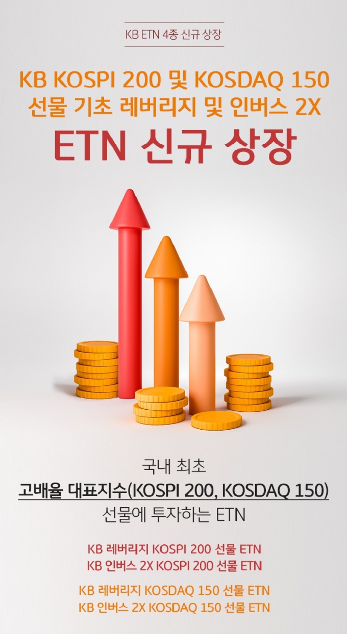 KB證, 국내 최초 고배율 대표지수 ETN 4종 신규 상장 - 머니투데이