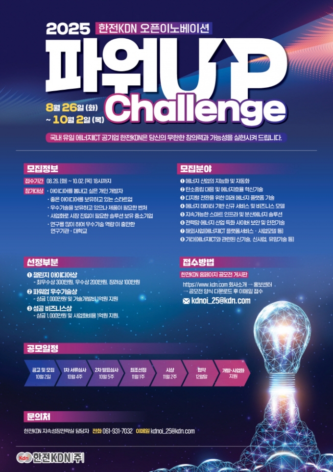 한전KDN, 'KDN 파워업 챌린지 2025' 추진으로 대국민 아이디어 공모 - 머니투데이