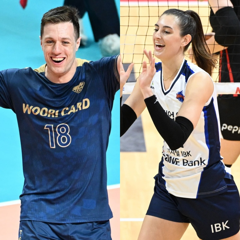 '韓 온 뒤 처음이에요' 우리카드 마테이-IBK 아베크롬비, V리그 3R MVP 등극 [공식발표] - 머니투데이