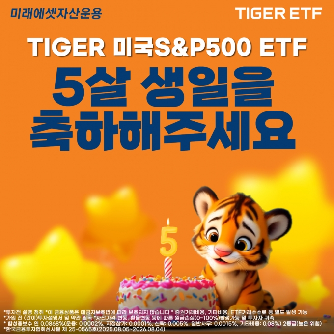 5살된 TIGER 미국S&P500 ETF…개인순매수 4조로 전체 1위 - 머니투데이