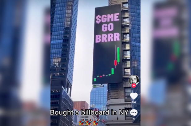 "$GME GO BRRR"…개미들, 뉴욕 타임스퀘어도 점령 - 머니투데이